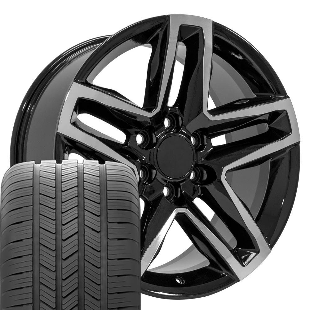 OE Wheels CV34 20 Inch Rims and Tires Fit Silverado 1500 Trail Boss ...