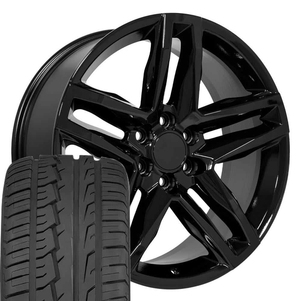 OE Wheels CV34 22 Inch Rims and Tires Fit Silverado 1500 Trail Boss Style 6x139.7 22x9 Gloss ...