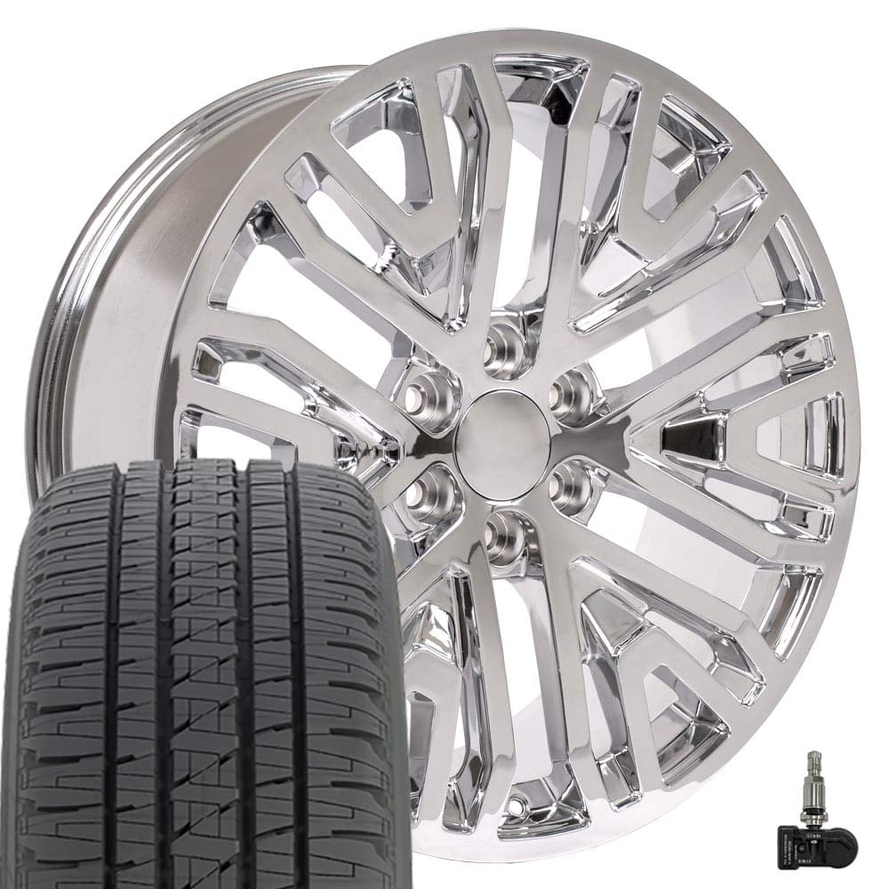 OE Wheels CV37 22 Inch Rims and Tires Fit Sierra 1500 Style 6x139.7 22x9 Chrome - Hollander 5906 ...