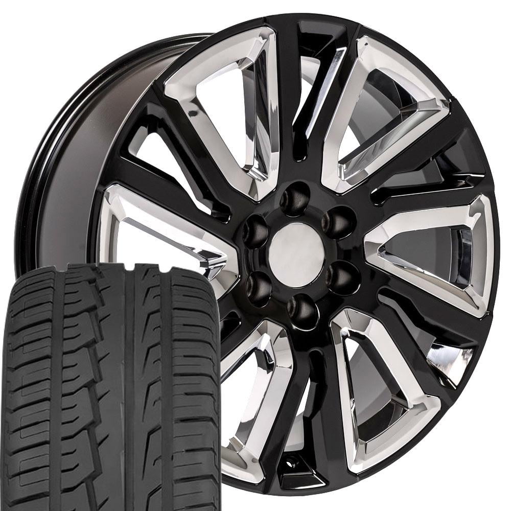 OE Wheels CV39 22 Inch Rims and Tires Fit Sierra 1500 Style 6x139.7 ...