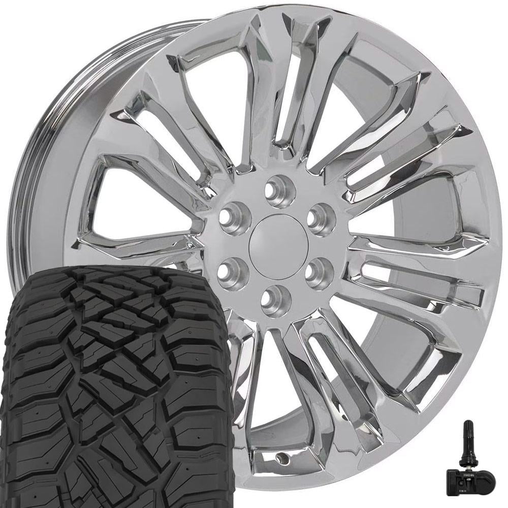 OE Wheels CV43B 22 Inch Rims and Tires Fit Silverado 1500 Style 6x139.7 ...