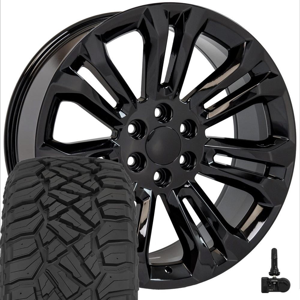 OE Wheels CV43B 22 Inch Rims and Tires Fit Silverado 1500 Style 6x139.7 ...