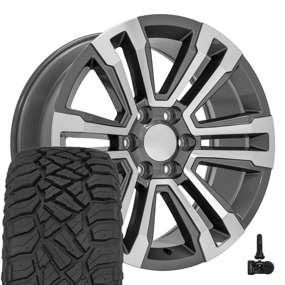 OE Wheels CV44 20 Inch Rims and Tires Fit Yukon Denali Style 6x139.7 ...