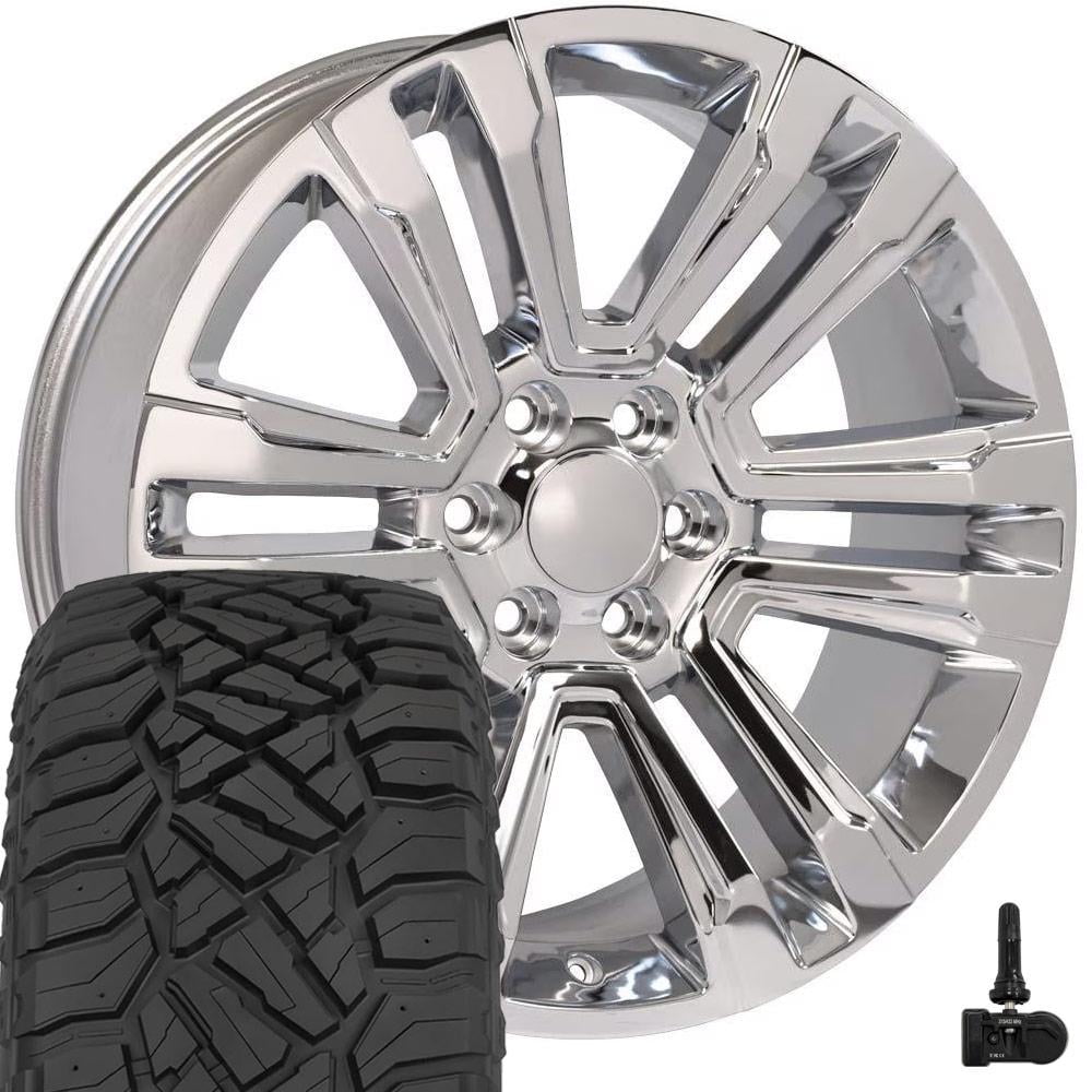 OE Wheels CV44 22 Inch Rims and Tires Fit Yukon Denali Style 6x139.7 22x9 Chrome - Hollander ...