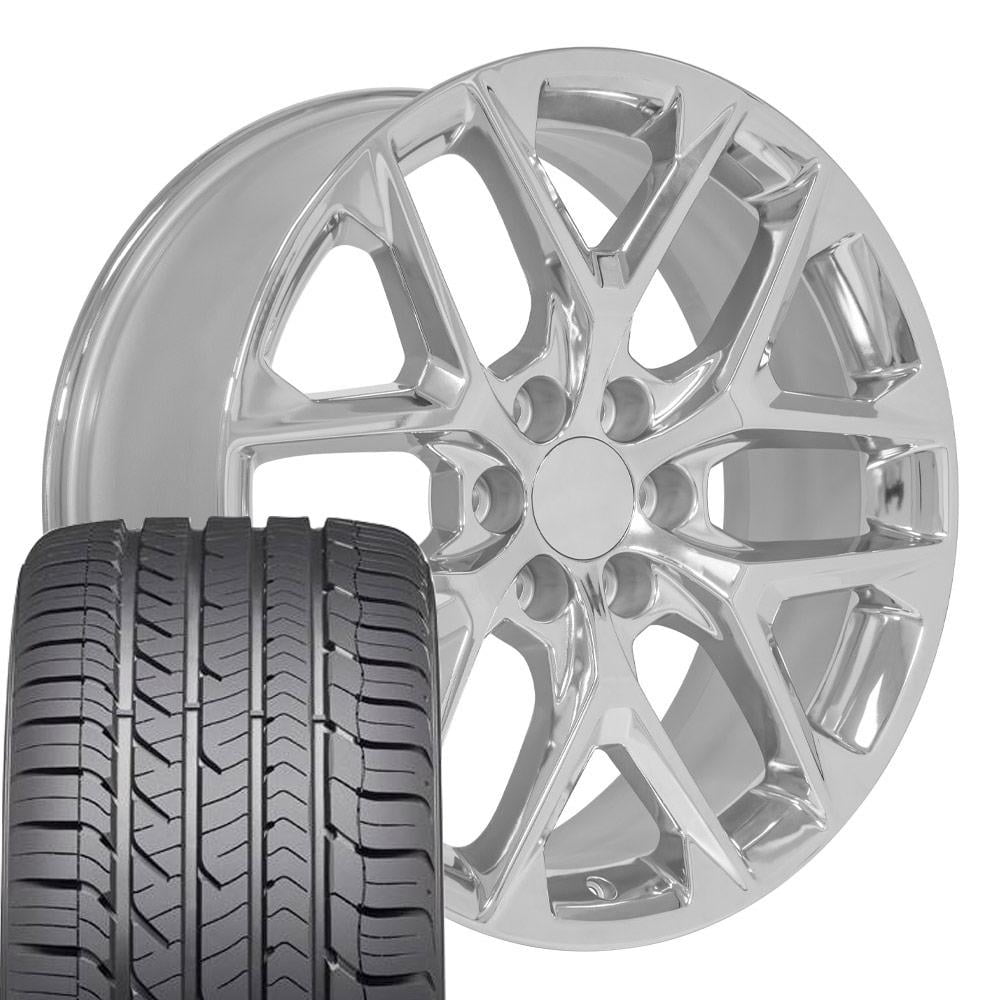 OE Wheels CV62 22 Inch Rims and Tires Fit Silverado 1500 Style 6x139.7 ...