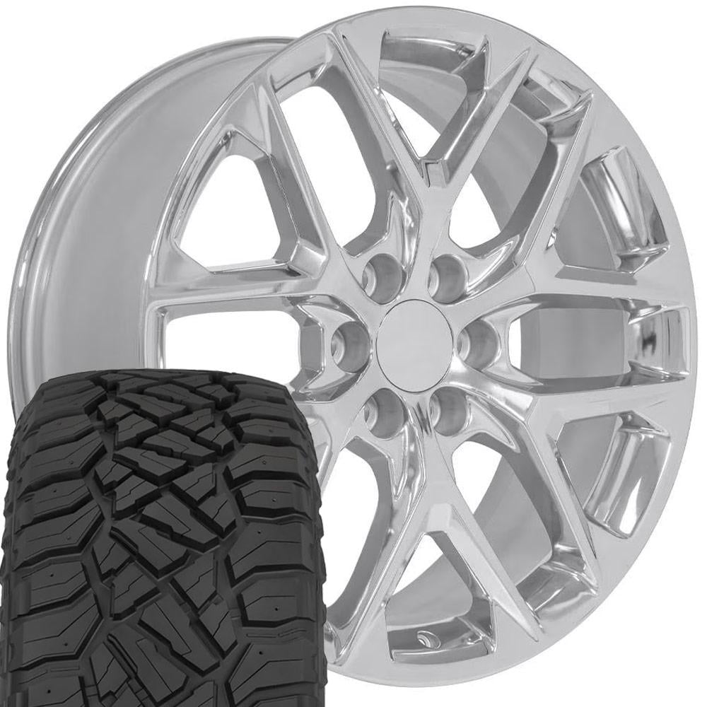 OE Wheels CV62 22 Inch Rims and Tires Fit Silverado 1500 Style 6x139.7 ...