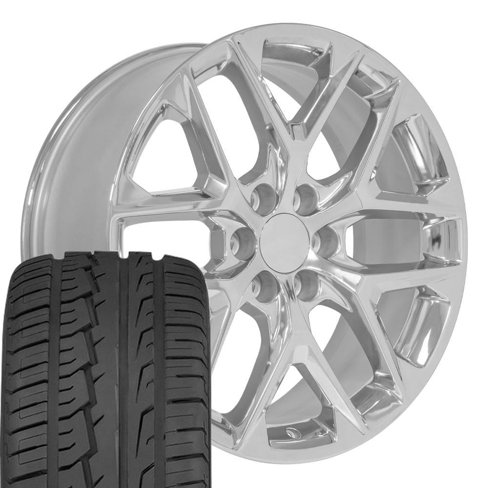 OE Wheels CV62 22 Inch Rims and Tires Fit Silverado 1500 Style 6x139.7 ...