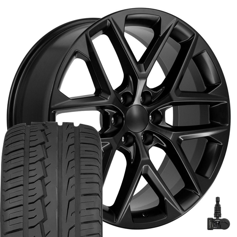 OE Wheels CV62 24 Inch Rims and Tires Fit Silverado 1500 Style 24x10 ...