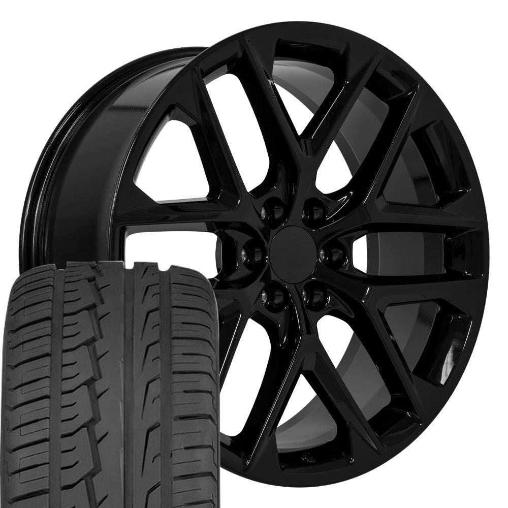OE Wheels CV62 24 Inch Rims and Tires Fit Silverado 1500 Style 6x139.7 ...