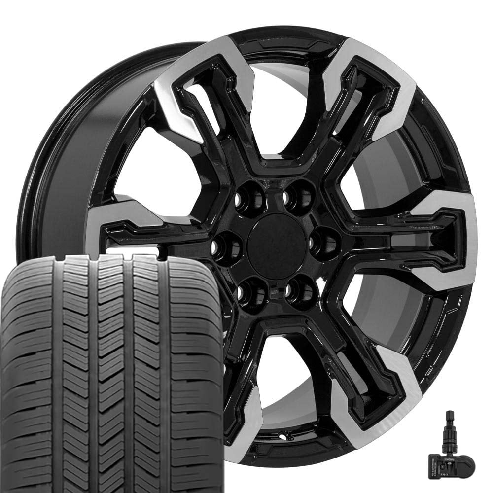OE Wheels CV65 20 Inch Rims and Tires Fit Silverado 1500 ZR2 Style 20x9 ...
