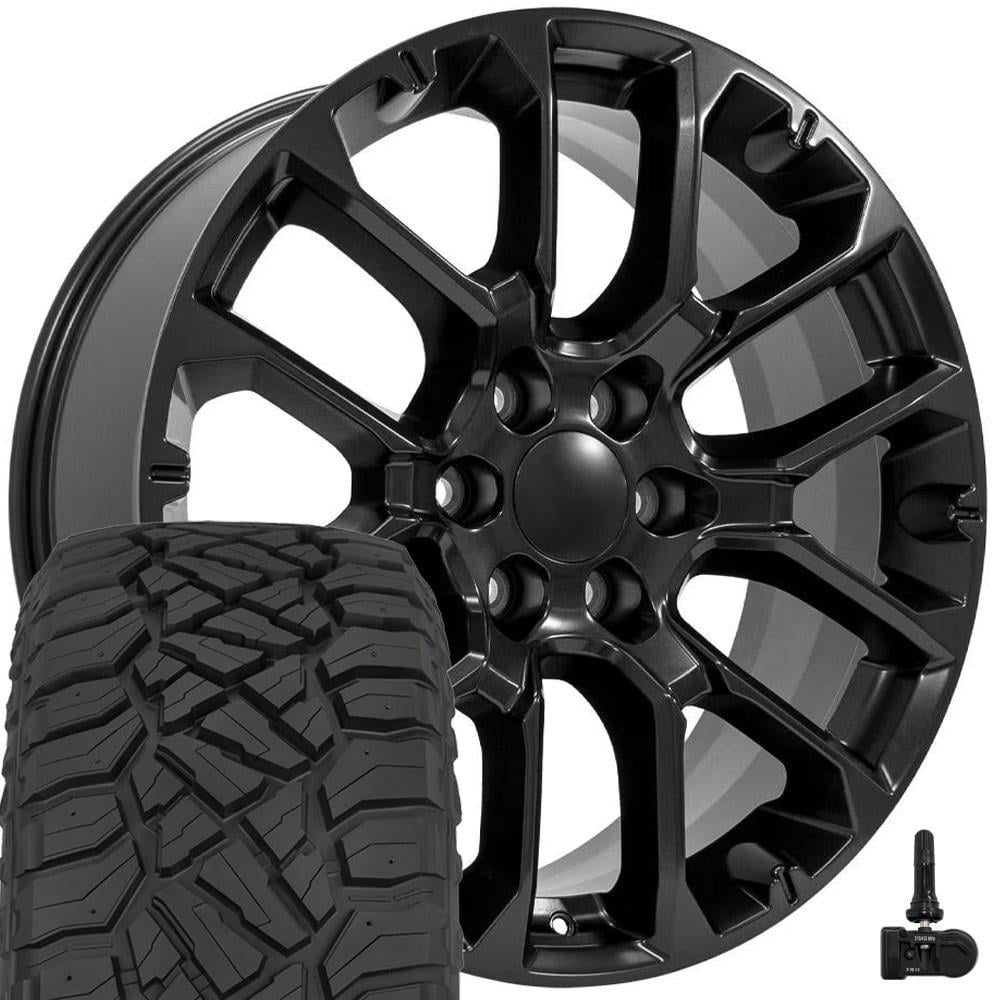 OE Wheels CV67 22 Inch Rims and Tires Fit Suburban 1500 High Country Style 6x139.7 22x9 Satin ...