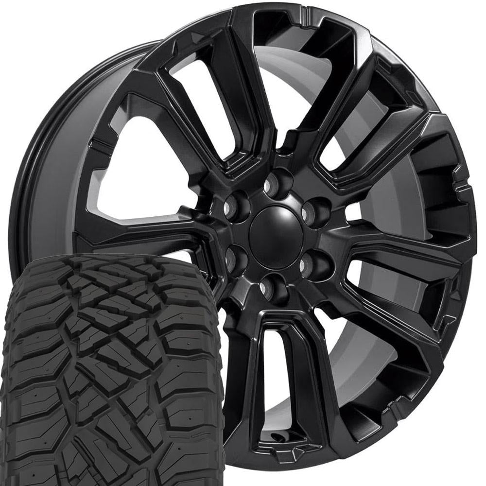 OE Wheels CV68 22 Inch Rims and Tires Fit Suburban 1500 High Country Style 6x139.7 22x9 Satin ...