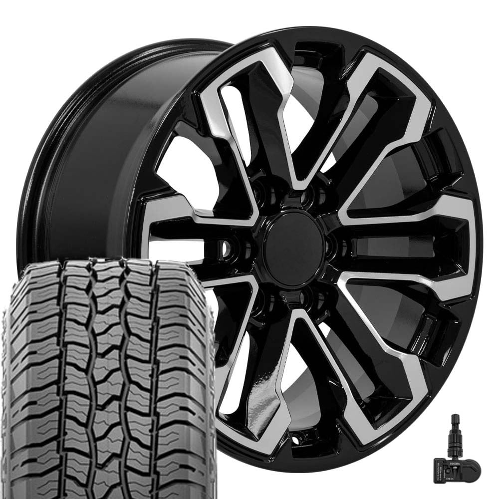 OE Wheels CV69 18 Inch Rims and Tires Fit Silverado 1500 Style 18x8.5 ...