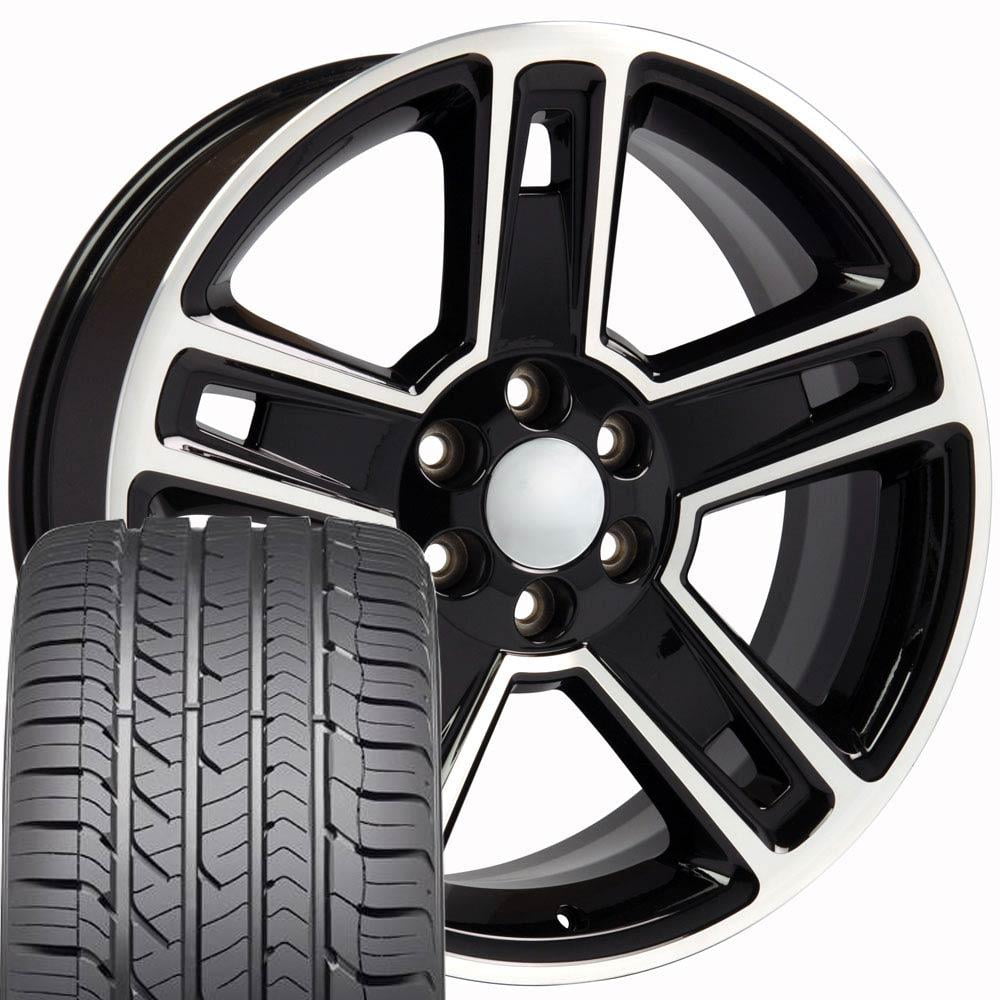 OE Wheels CV74 22 Inch Rims and Tires Fit Silverado 1500 Style 6x139.7 ...