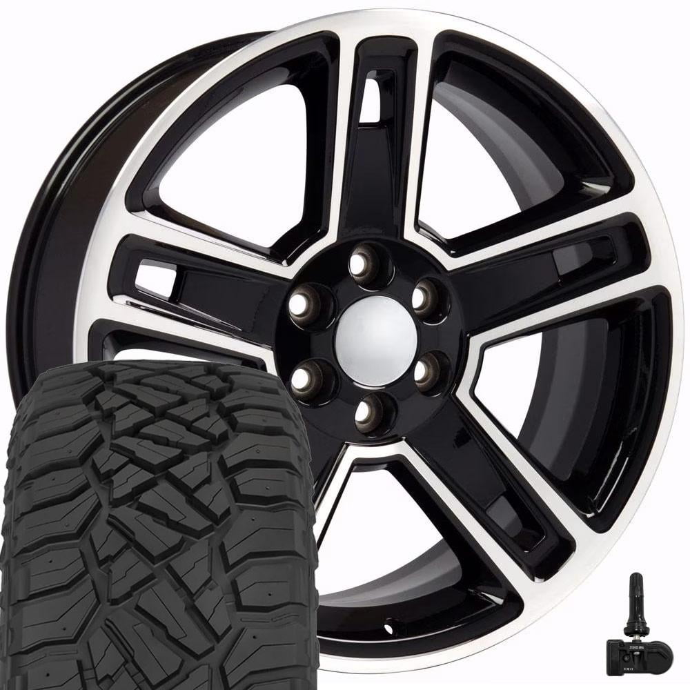 OE Wheels CV74B 22 Inch Rims and Tires Fit Silverado 1500 Style 6x139.7 ...