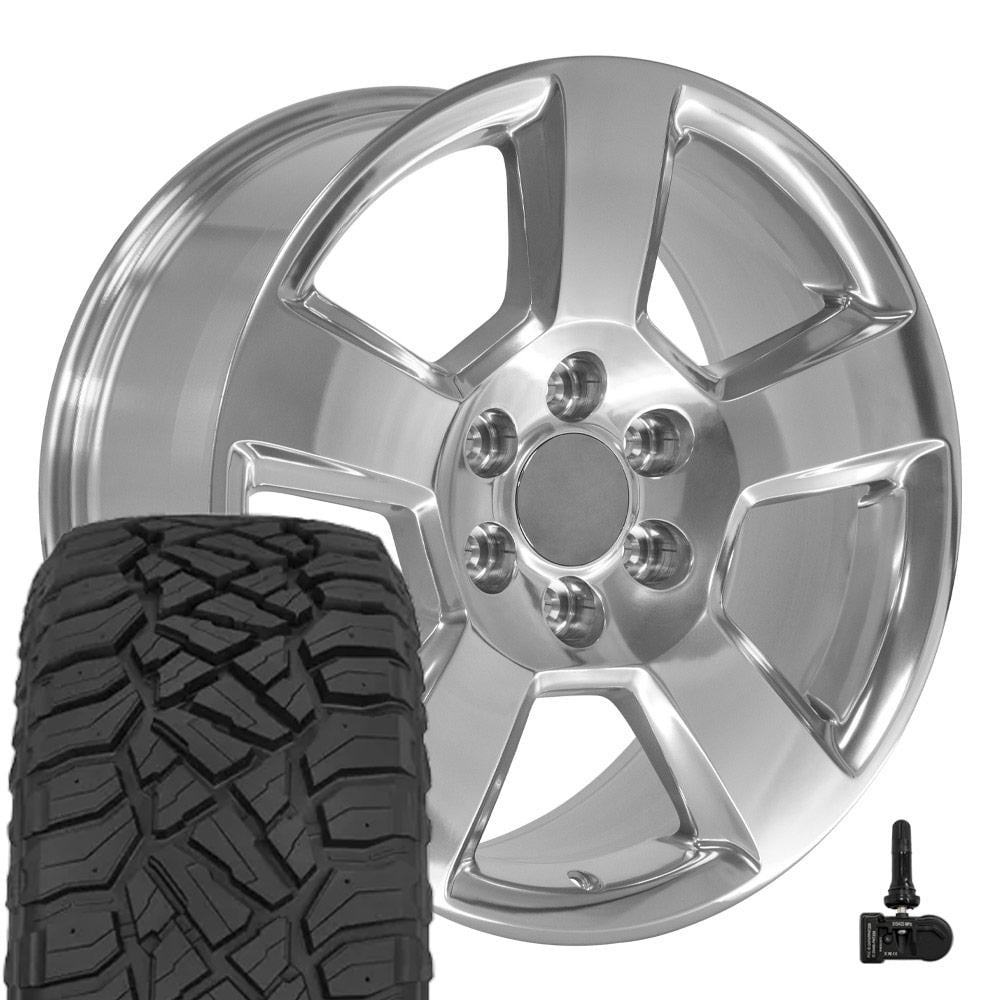 OE Wheels CV76 20 Inch Rims and Tires Fit Tahoe Style 6x139.7 20x9 Polished - Hollander 5652 ...