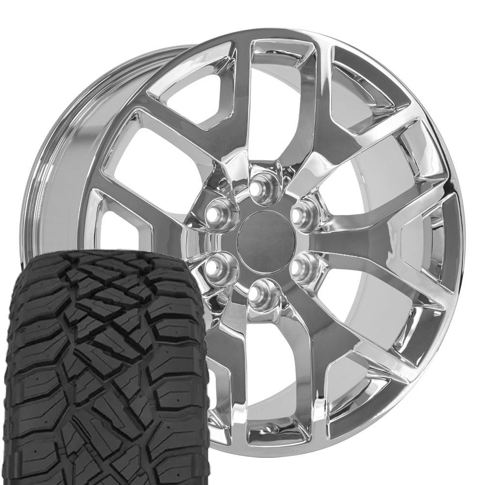 OE Wheels CV92 20 Inch Rims and Tires Fit Sierra 1500 Honeycomb Style 6x139.7 20x9 Chrome ...