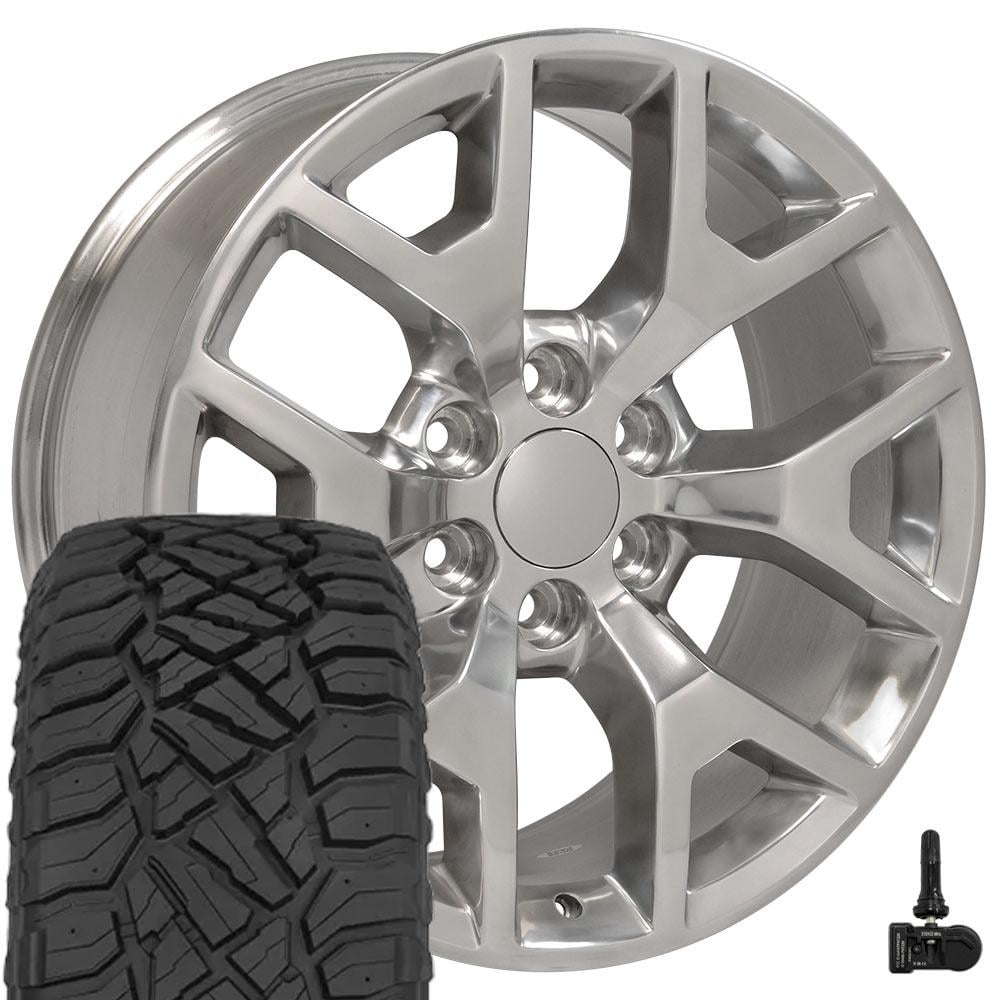 OE Wheels CV92 20 Inch Rims and Tires Fit Sierra 1500 Honeycomb Style 6x139.7 20x9 Polished ...