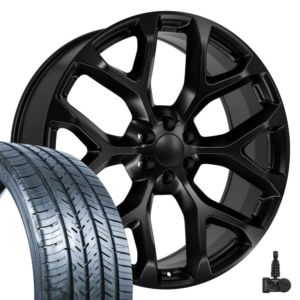 OE Wheels CV98 26 Inch Rims and Tires Fit Silverado 1500 Snowflake ...