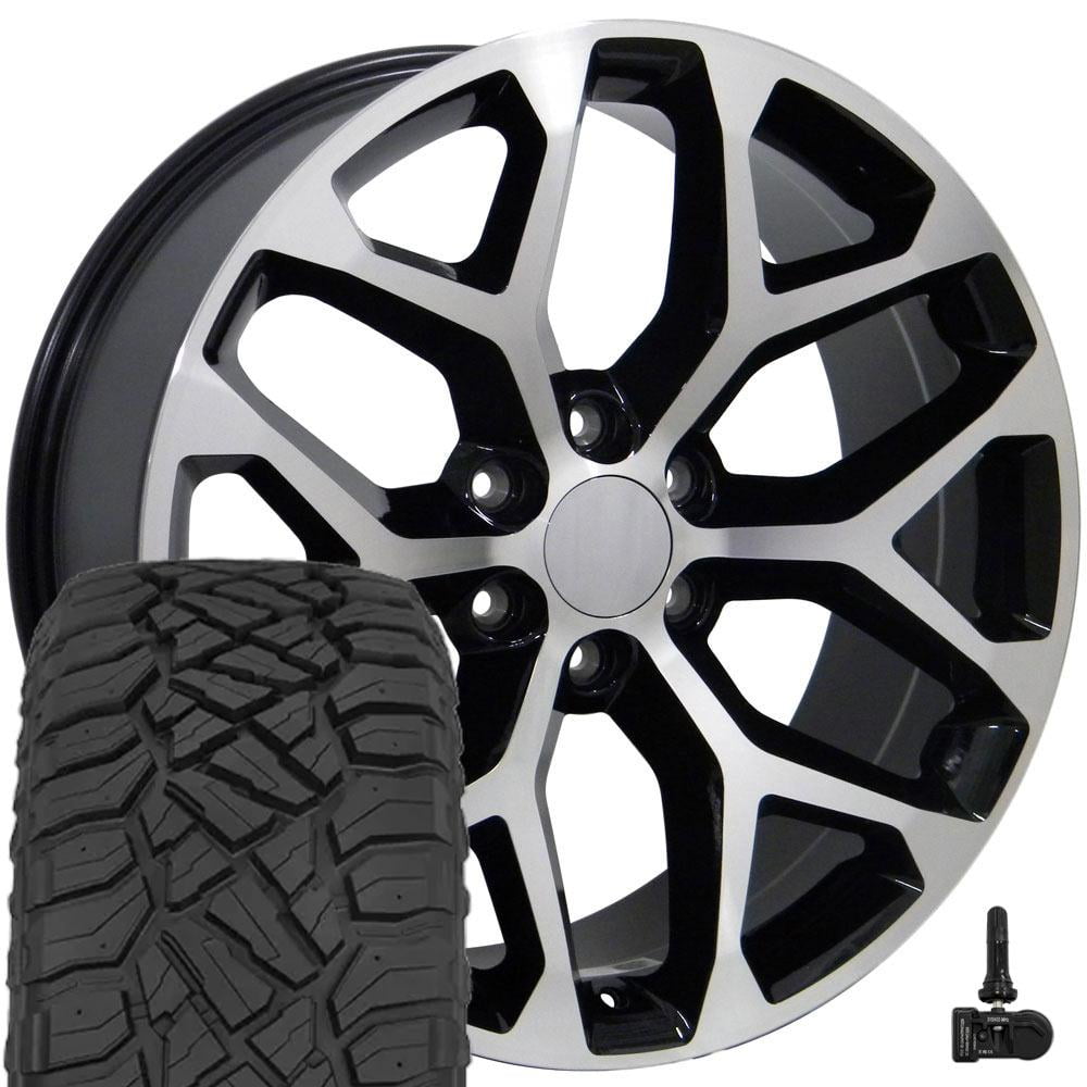 OE Wheels CV98B 20 Inch Rims and Tires Fit Silverado 1500 Snowflake ...