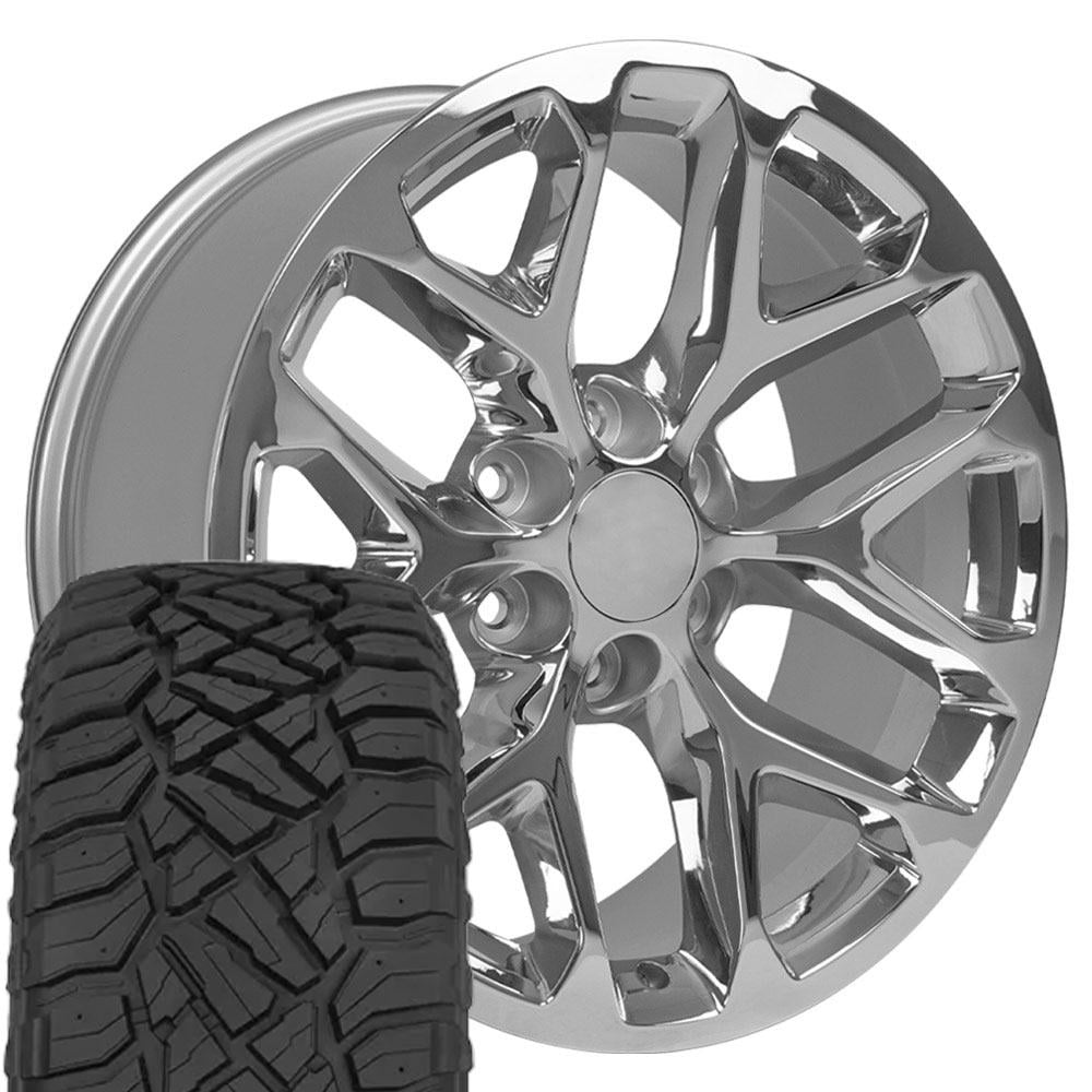 OE Wheels CV98B 20 Inch Rims and Tires Fit Silverado 1500 Snowflake ...