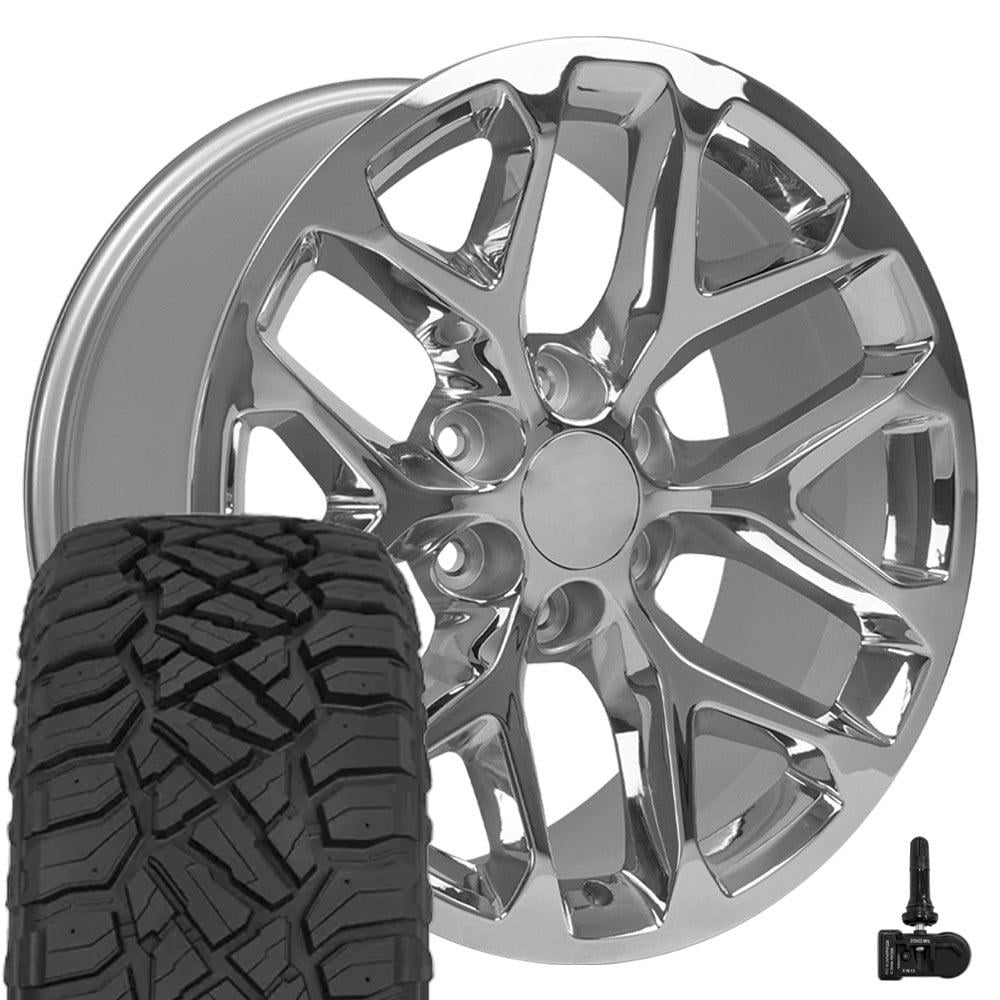 OE Wheels CV98B 20 Inch Rims and Tires Fit Silverado 1500 Snowflake ...