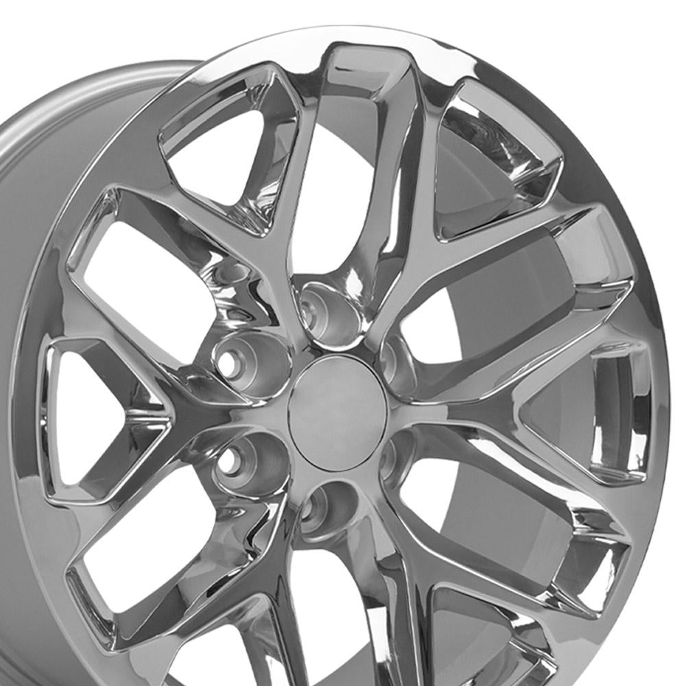 "OE Wheels 20x9"" Chrome Snowflake Wheel for Chevy Silverado 1500, GMC ...