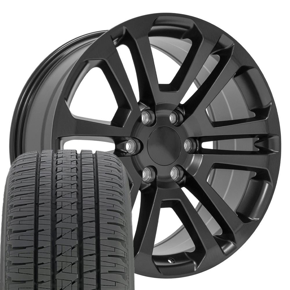 OE Wheels CV99 20 Inch Rims and Tires Fit Sierra 1500 Style 6x139.7 20x9 Satin Black - Hollander ...