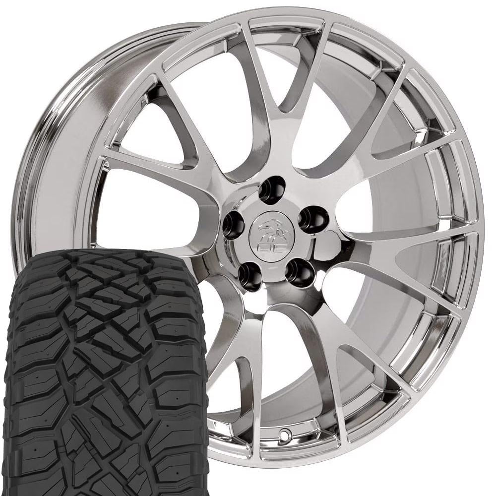 OE Wheels DG69 22 Inch Rims and Tires Fit Ram Hellcat Style 5x139.7 ...
