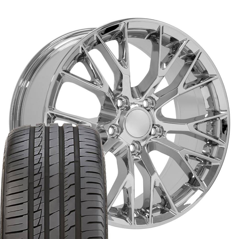 OE Wheels CV22 18 Inch Rims and Tires Fit Corvette C7 Z06 Style 5x120 ...