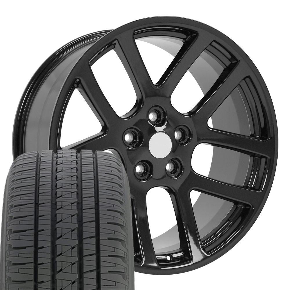 OE Wheels DG51 22 Inch Rims and Tires Fit Ram SRT Style 5x139.7 22x10 ...