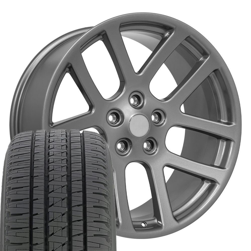 OE Wheels DG51 22 Inch Rims and Tires Fit Ram SRT Style 5x139.7 22x10 ...
