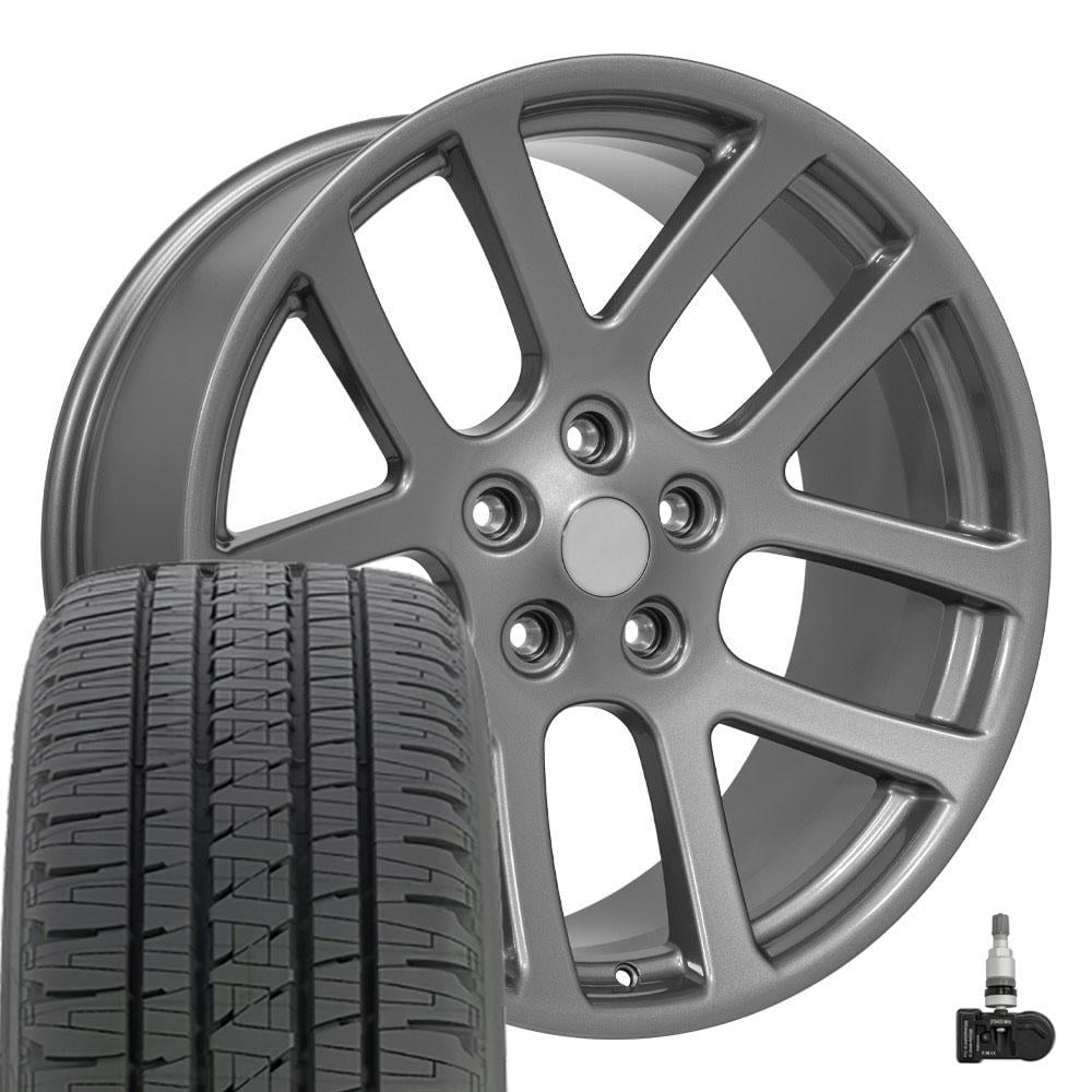OE Wheels DG51 22 Inch Rims and Tires Fit Ram SRT Style 5x139.7 22x10 ...