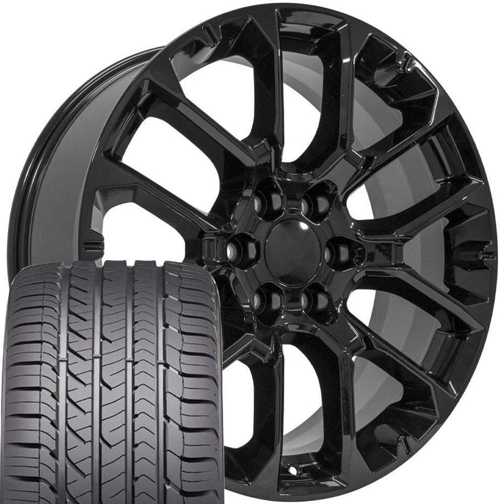 OE Wheels CV67 22 Inch Rims and Tires Fit Suburban 1500 High Country Style 6x139.7 22x9 Gloss ...