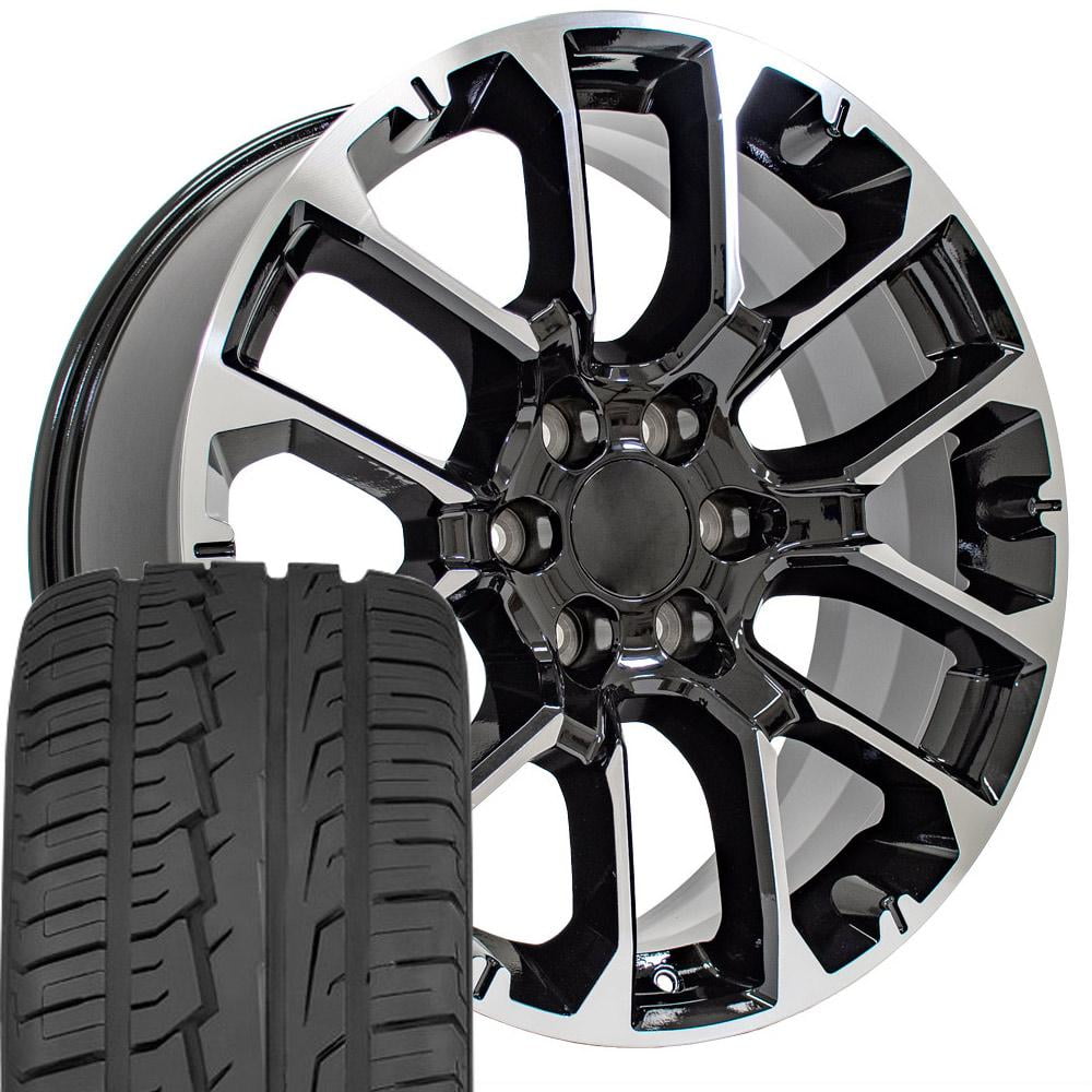 OE Wheels LLC 22 inch Wheels and Tires Fits Silverado Suburban Tahoe Sierra Yukon Escalade 6x139 ...