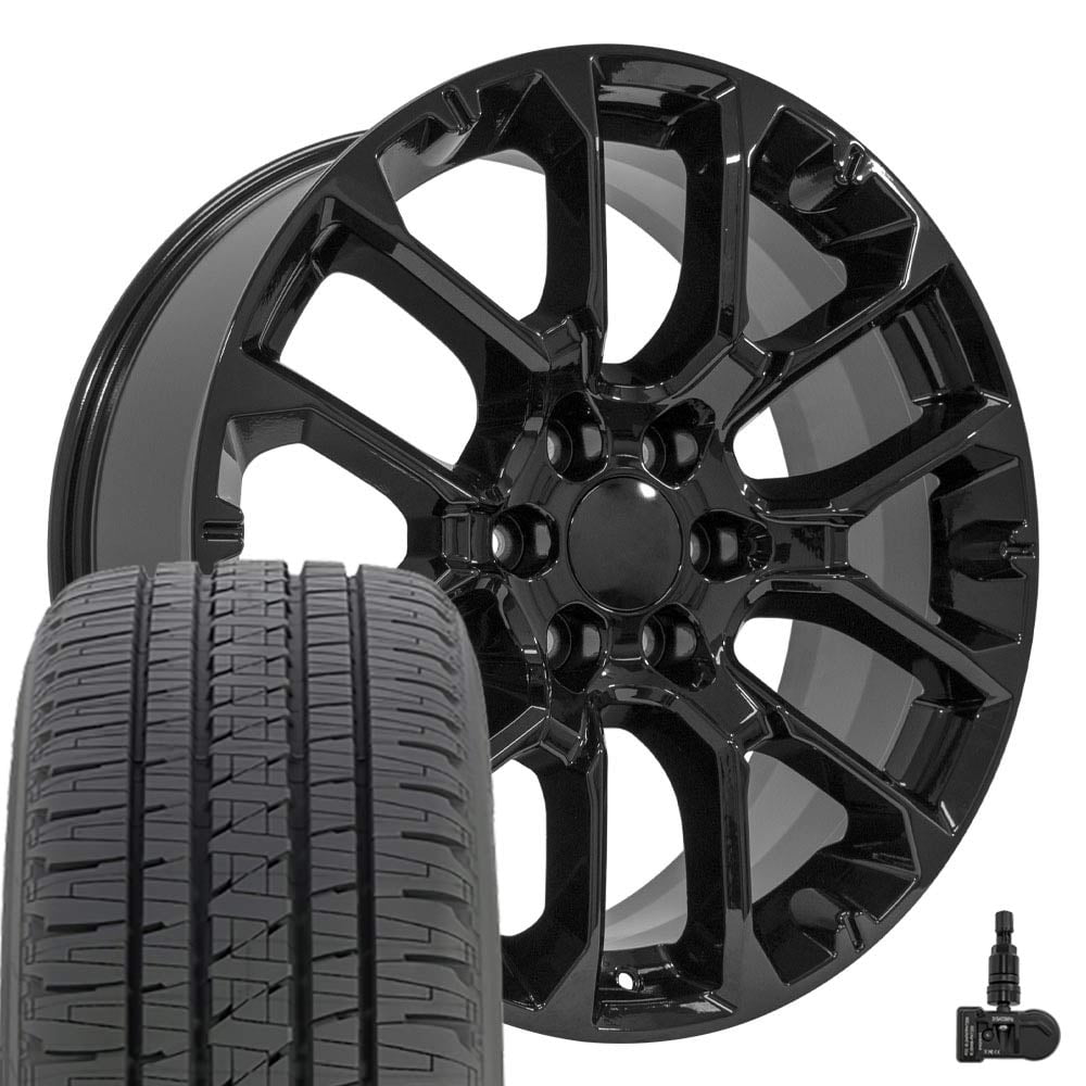 OE Wheels CV67 22 Inch Rims and Tires Fit Suburban 1500 High Country Style 6x139.7 22x9 Gloss ...