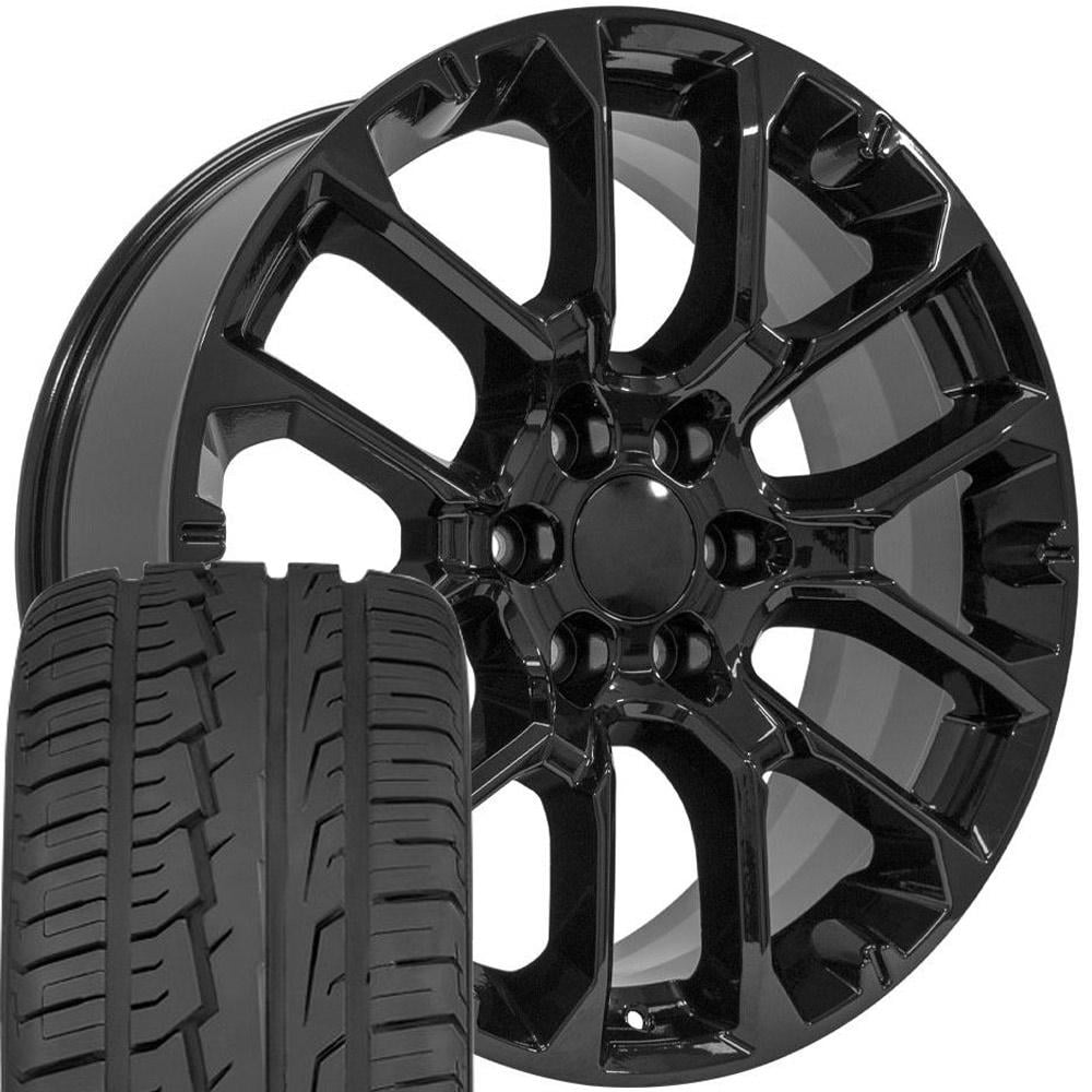 OE Wheels LLC 22 inch Wheels and Tires Fits Silverado Suburban Tahoe Sierra Yukon Escalade 6x139 ...