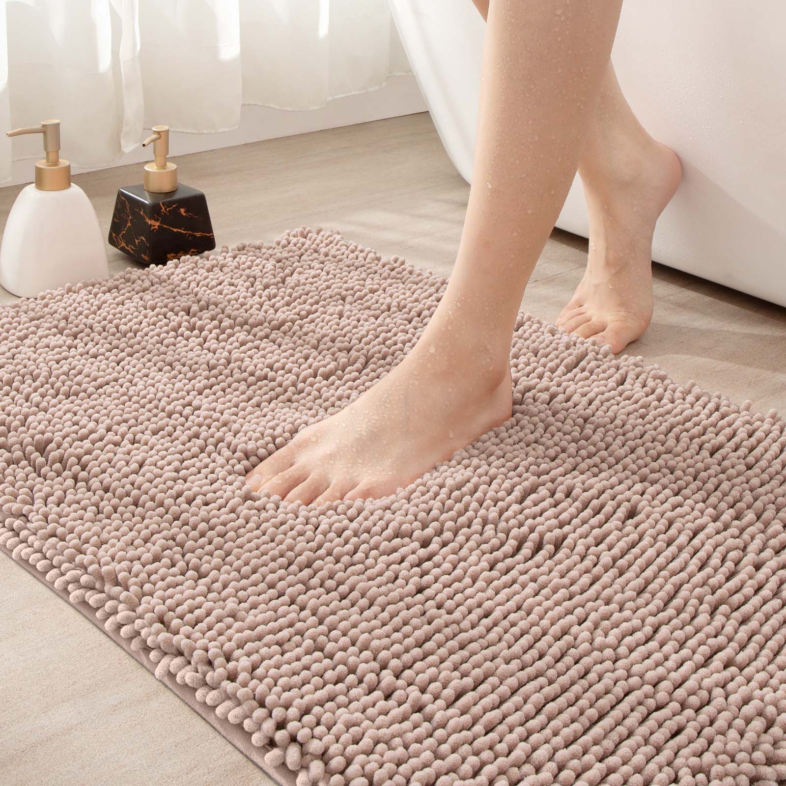 Bathroom mat rug 3pc Set, flannel shaggy chenille Rug 19"x 30", Contour ...