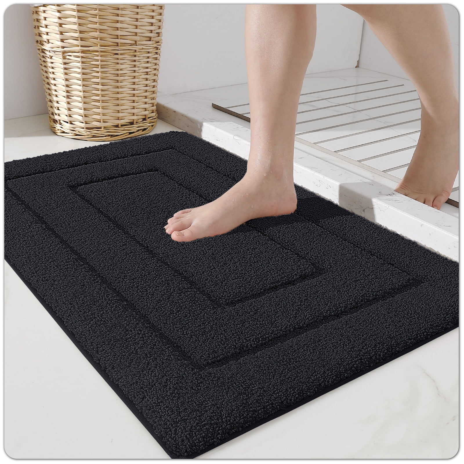 "OEAKAY Ultra Soft, Absorbent, Thick Microfiber Shag Bath Rug, Non-Slip ...