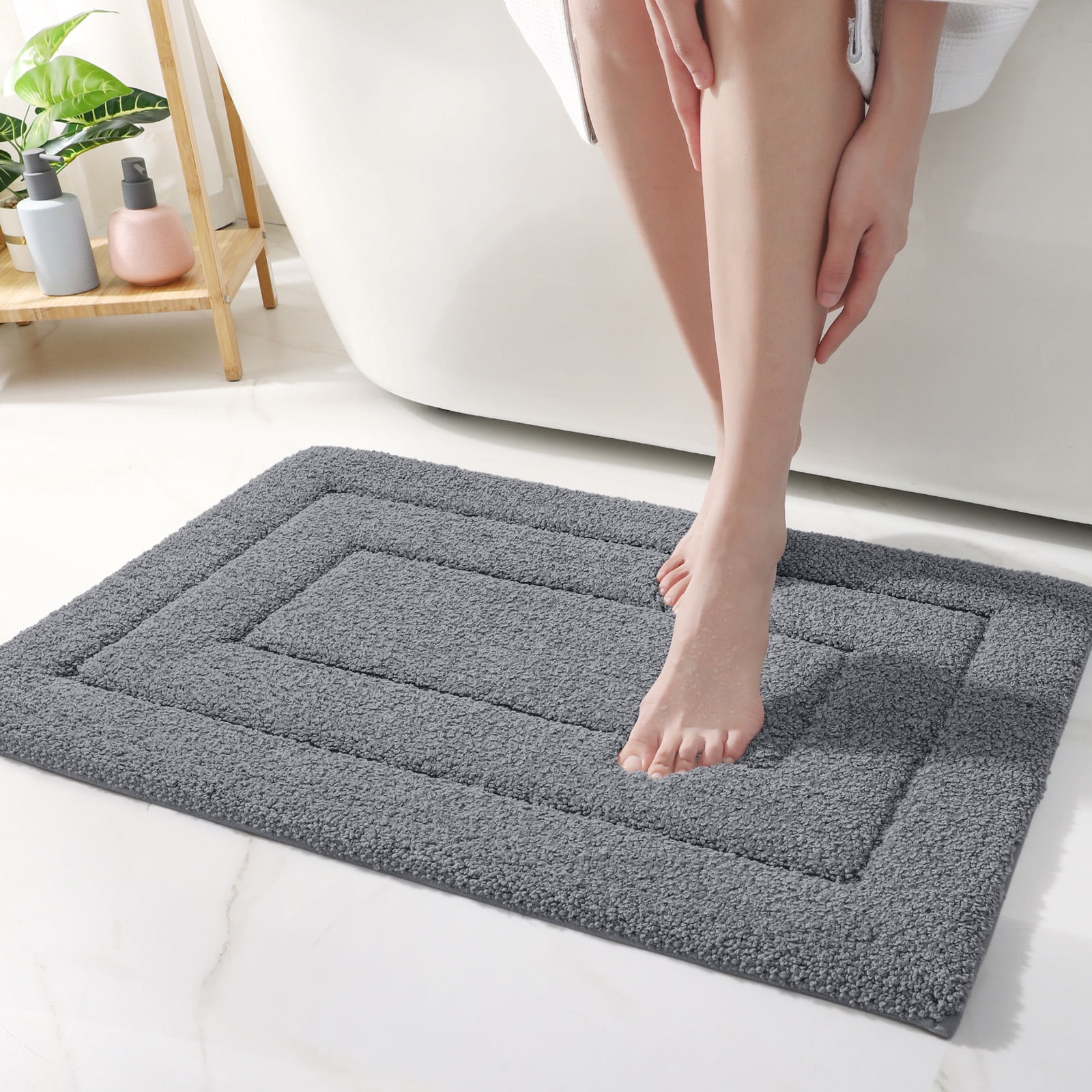 OEAKAY Bathroom Rug, Ultra Soft Absorbent Bath Rug for Bathroom ...