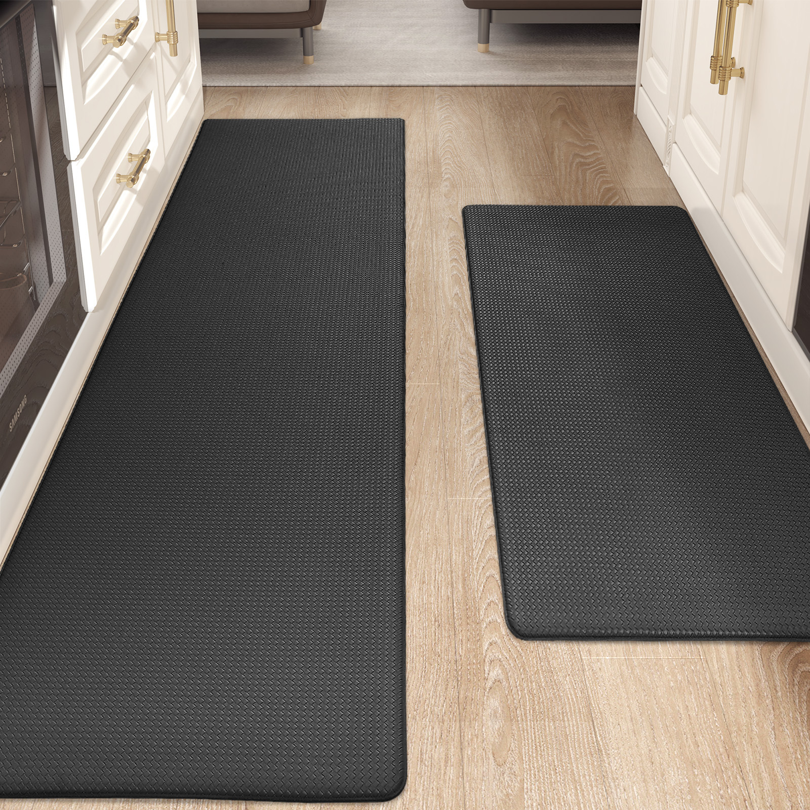 "Sunflower Anti Fatigue Kitchen Rugs & Mats, 2 Pc Set, Gray Floor Mat ...