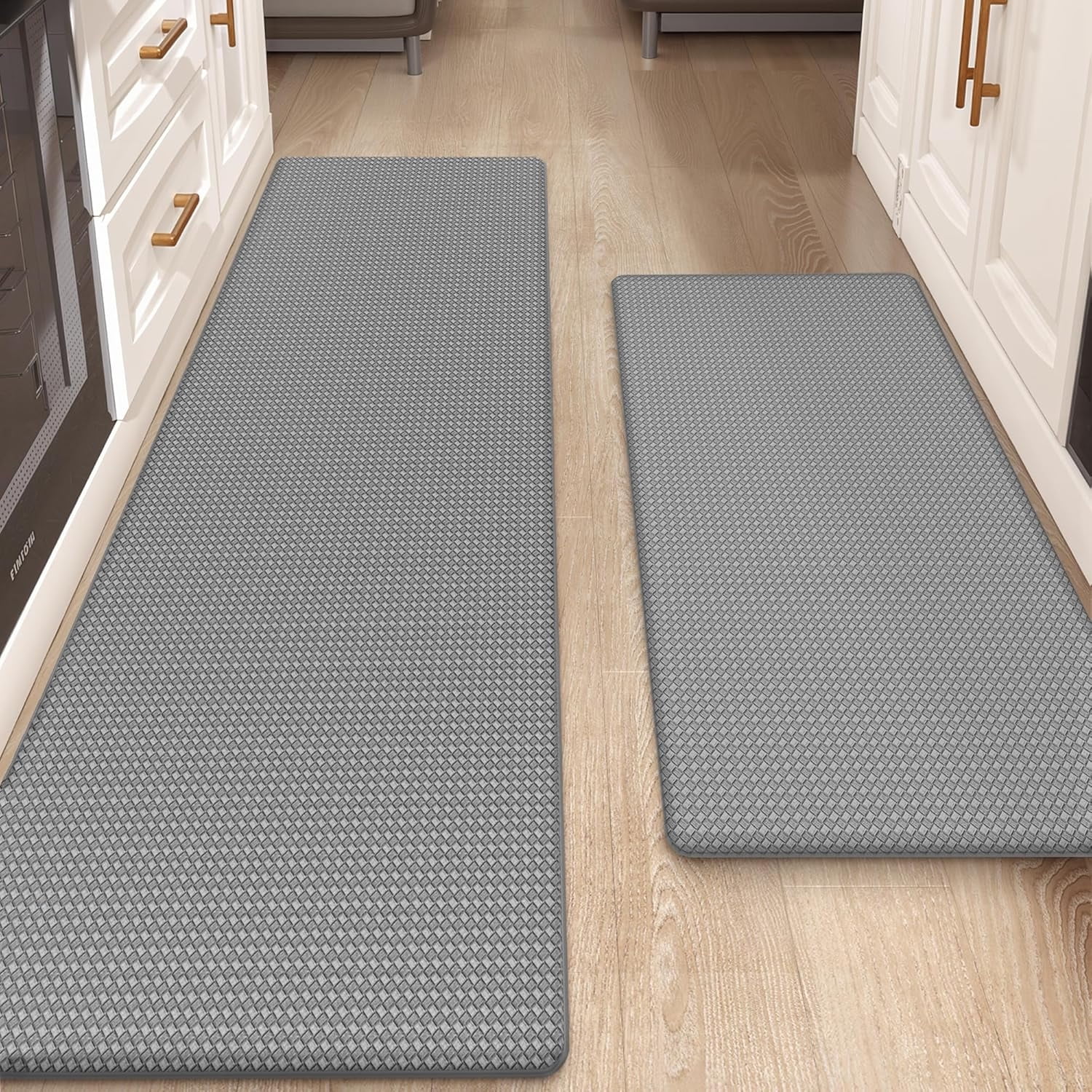 OEAKAY Kitchen Rug, Cushioned Anti Fatigue Kitchen Mat Set 2 Pieces, 17 ...
