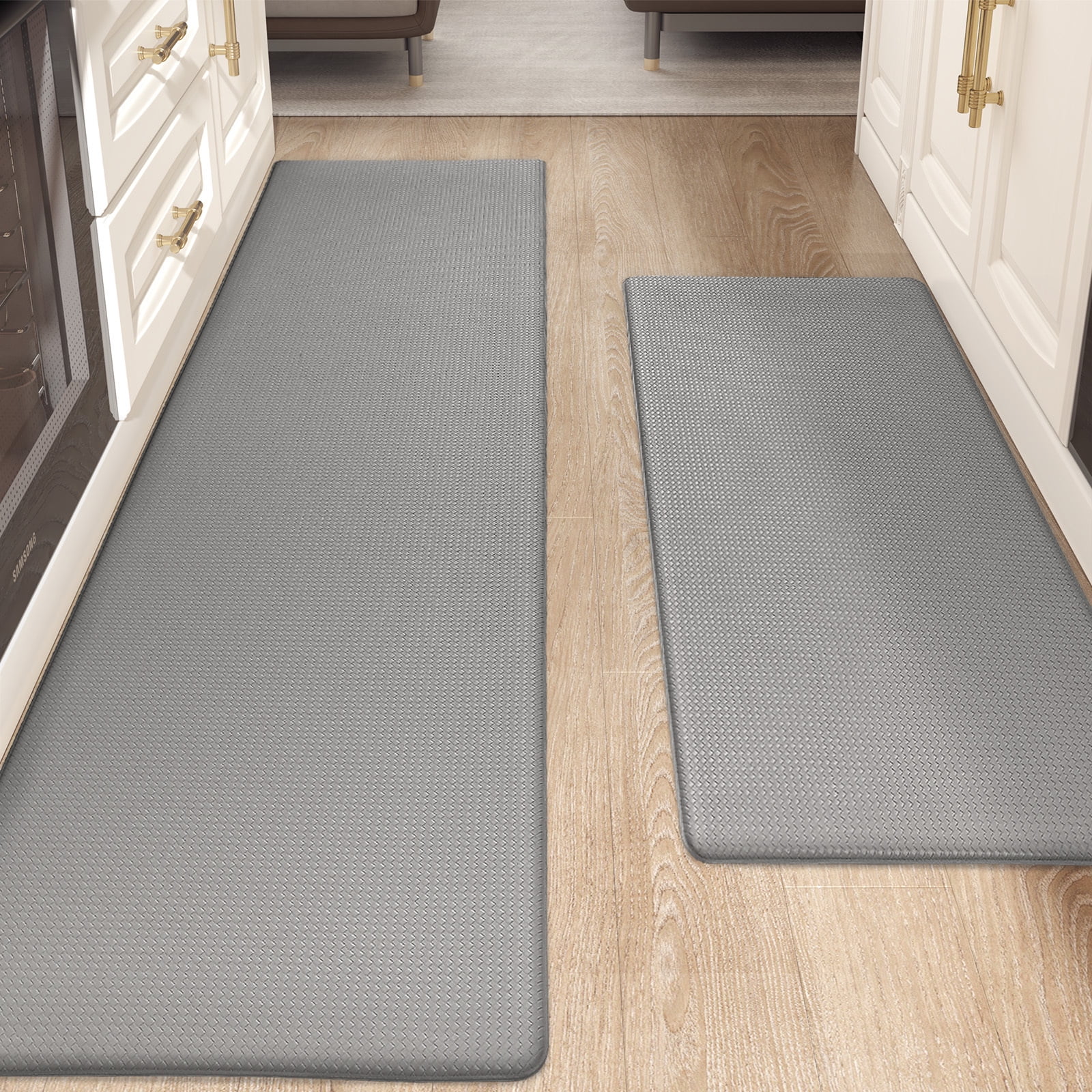 OEAKAY Kitchen Rug, Cushioned Anti Fatigue Kitchen Mat Set 2 Pieces, 17 ...
