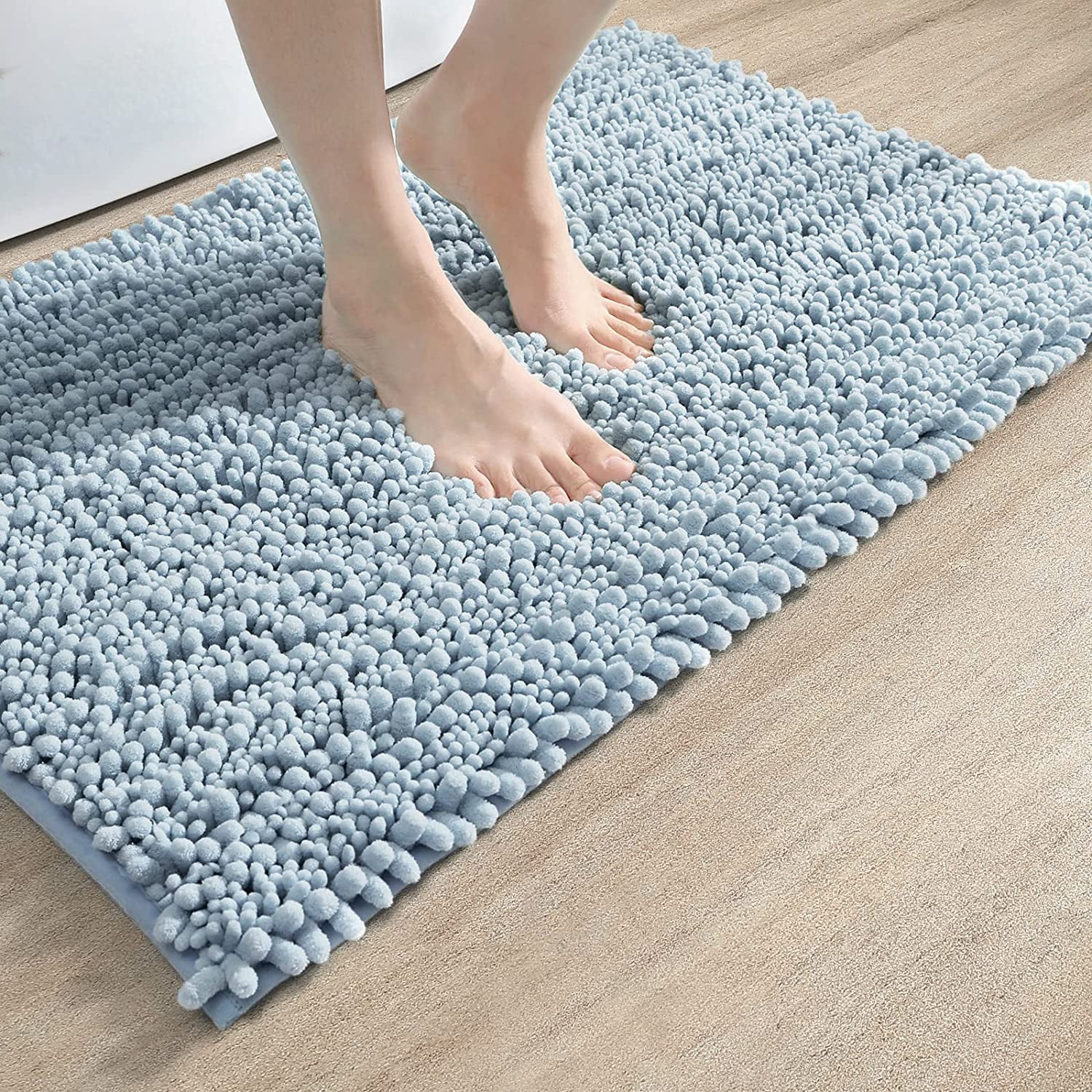 OEAKAY Soft Chenille Bath Mat Bathroom Rug,Non Slip Absorbent Shower ...