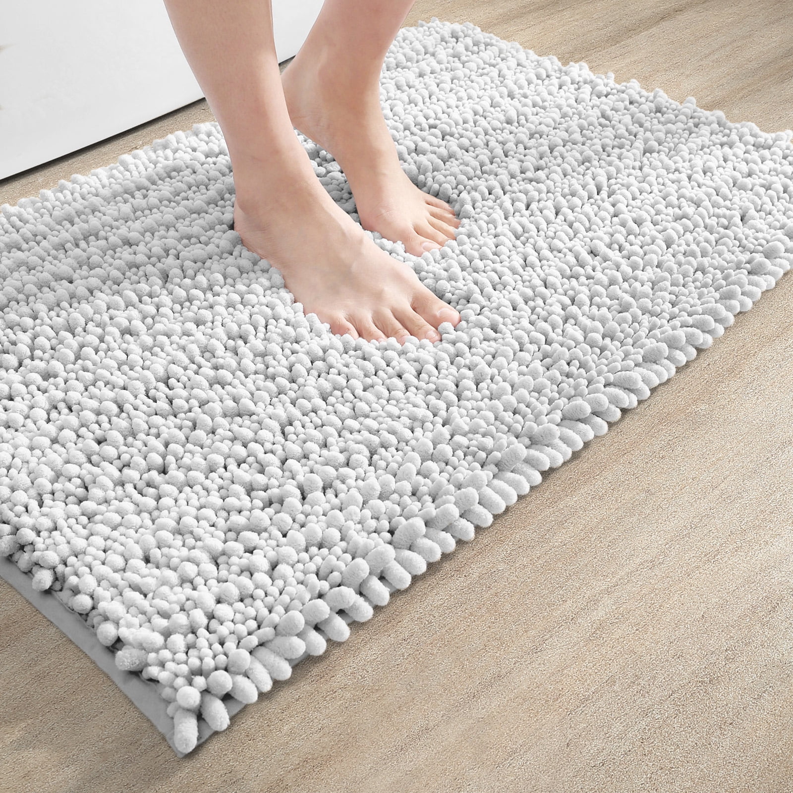 OEAKAY Soft Chenille Bath Mat Bathroom Rug,Non Slip Absorbent Shower ...