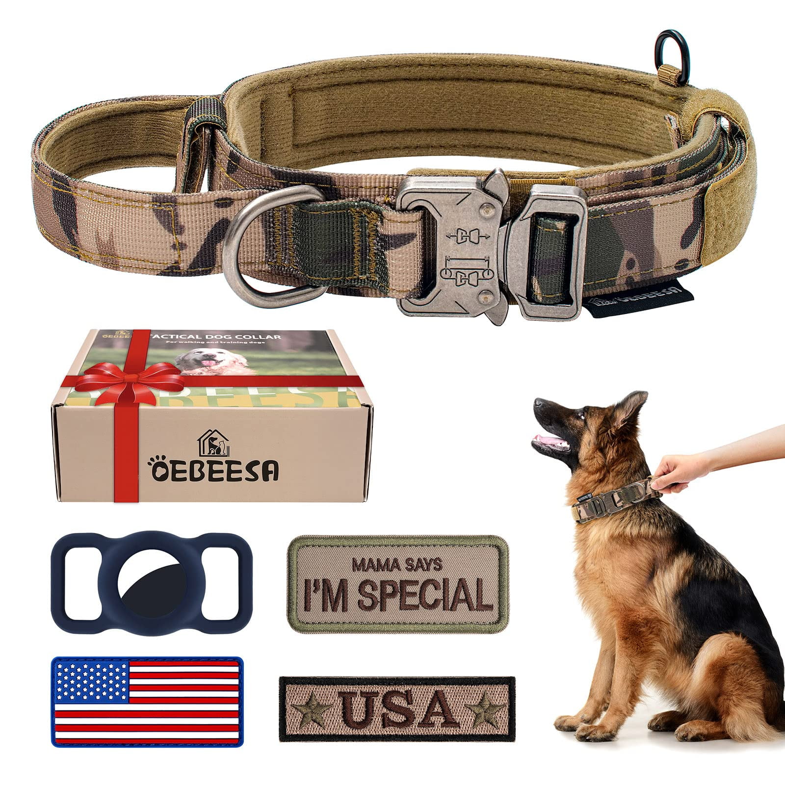 OEBEESA Tactical Dog Collar MSF2 Adjustable Military Collar: - Nylon K9 ...