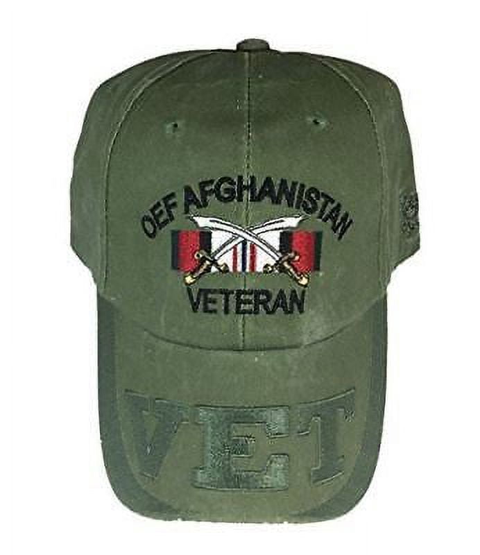 OEF AFGHANISTAN VETERAN W/ RIBBON EMBROIDERED HAT CAP ENDURING FREEDOM ...