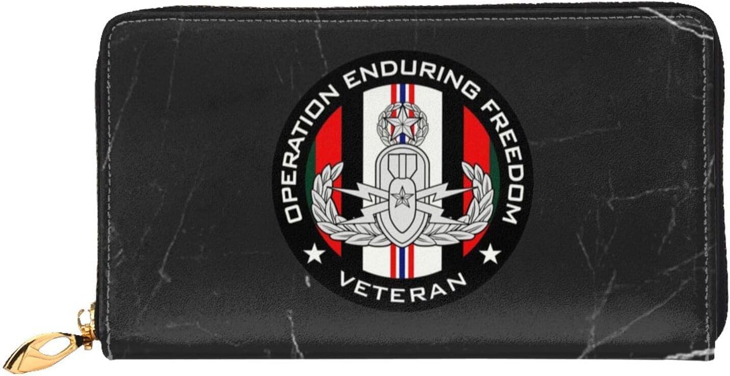 OEF Master EOD Veteran Wallet Card Bag Leather Wallet - Walmart ...