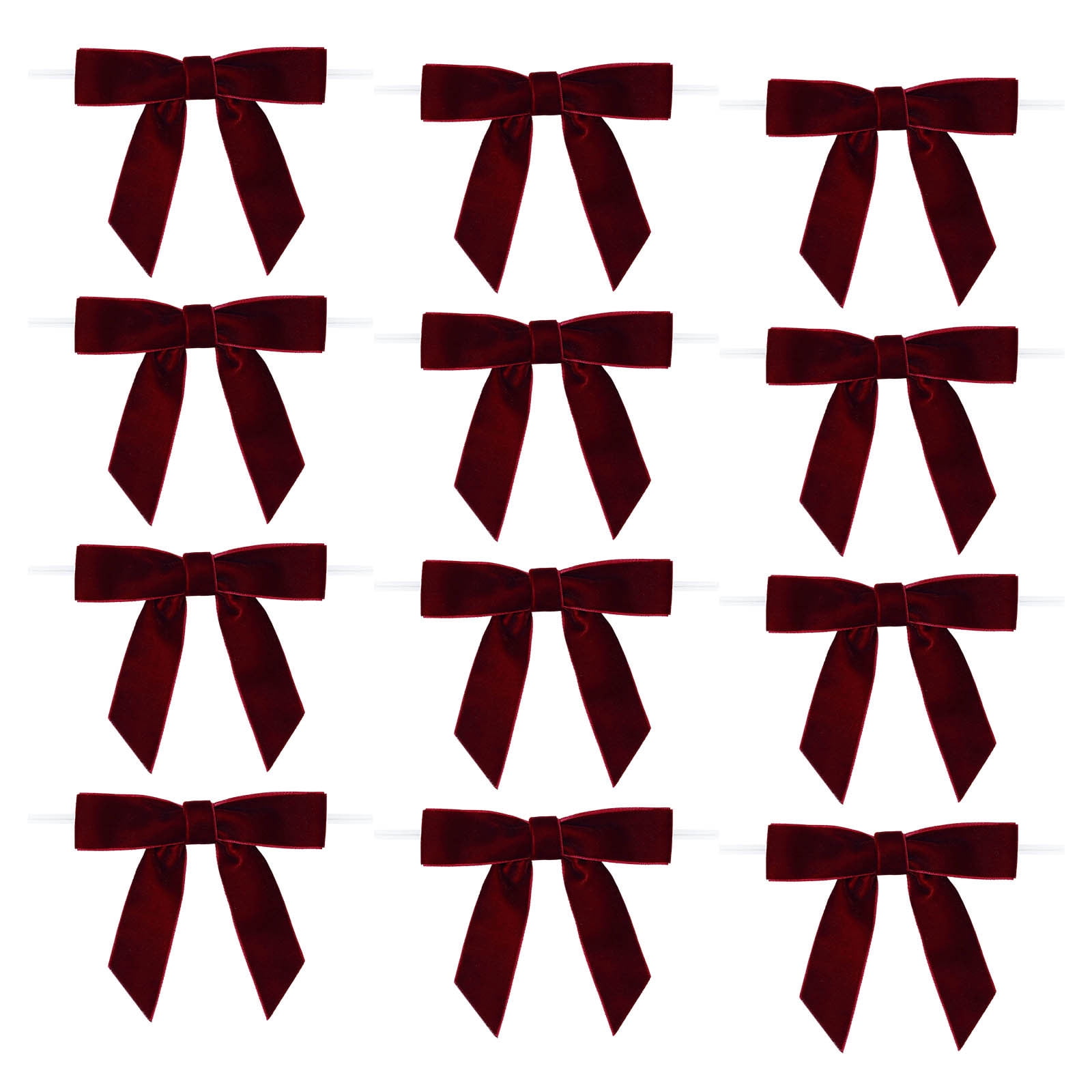 OEFNTAC 12PC MagicWand Christmas Bow Ornaments Velvet Ribbon Tree Gift ...
