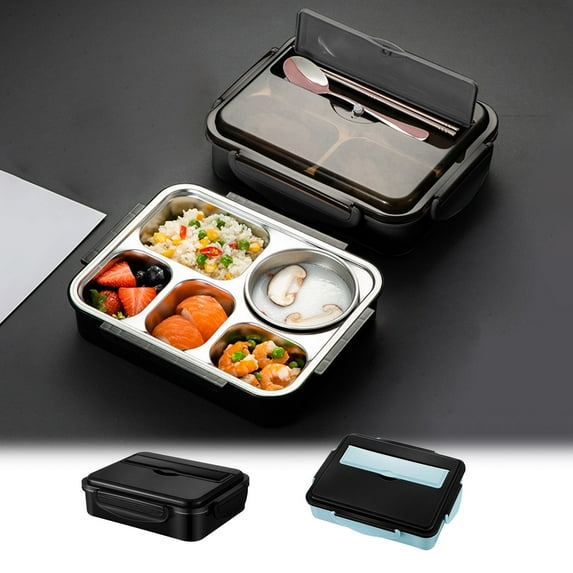 OEFNTAC 1500ml Stainless Steel Lunch Box Five Compartments Lightweight ...